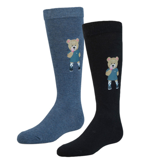 Girls Graphic Bear Knee Sock - Double Header USA