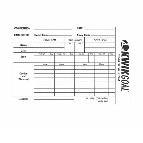 Kwik Goal Referee Score Sheets | Shop by Category Accessories ...