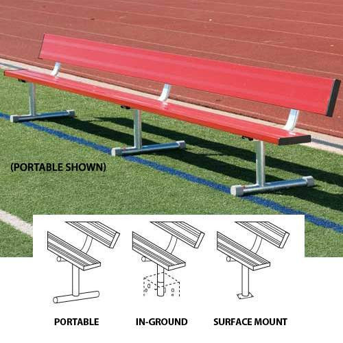 7.5' Surface Mount Bench w/ Back - Specify Color | Shop by Category ...