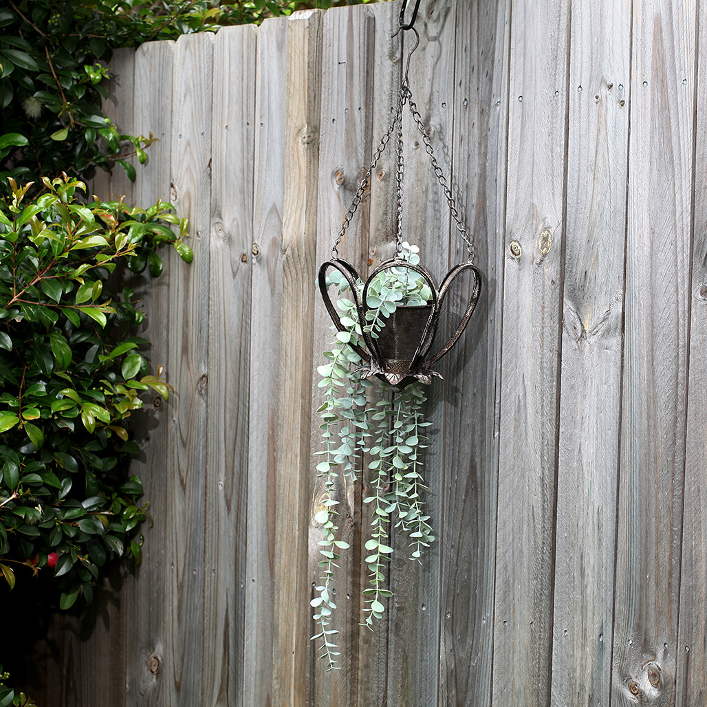 SMALL METAL HANGING PLANTER - MH004 - Bronrob