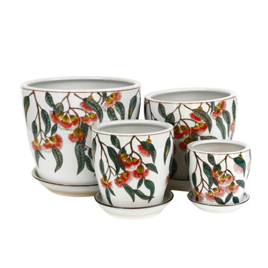 HAND PAINTED SILVER PRINCESS POTS - SET OF 4 - PE0089 - Bronrob