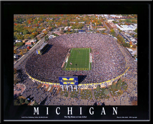 The Big House Aerial Photo UM Framed Picture