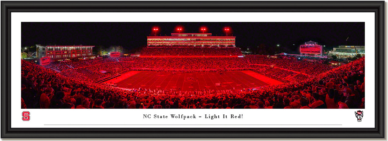 NC State Wolfpack - Light It Red - Carter-Finley Stadium Framed Print