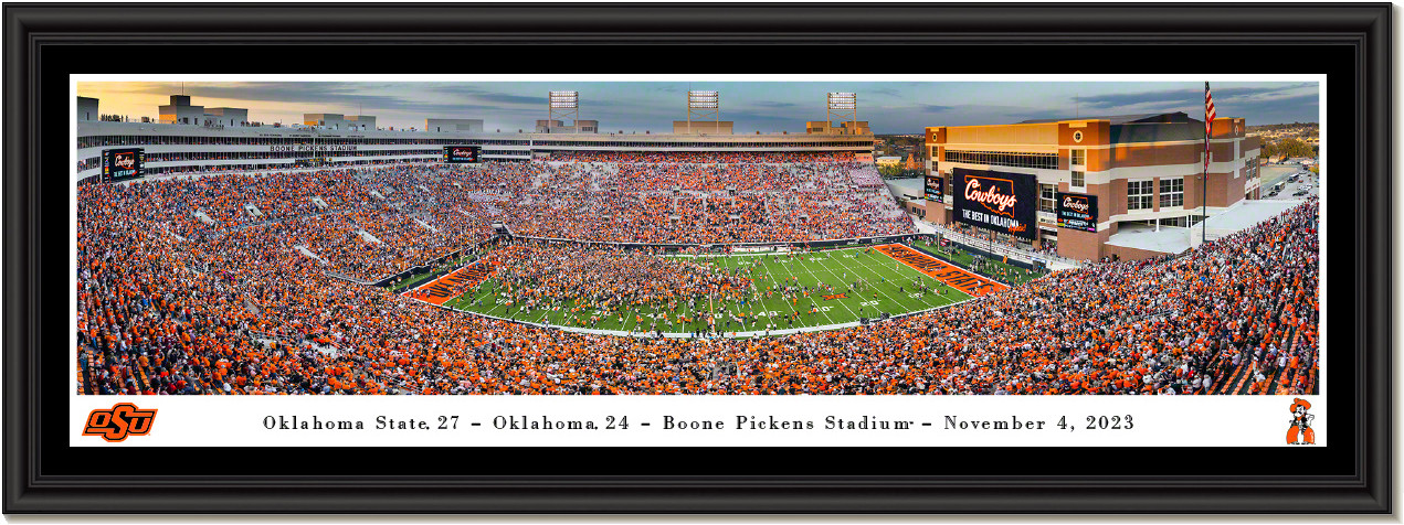 Oklahoma State Cowboys Field Storming At Boone Pickens Stadium Framed Print