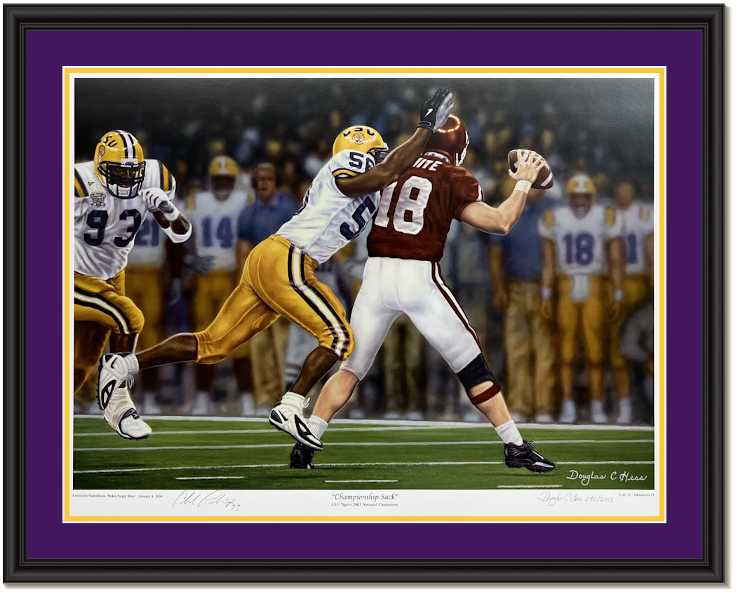 Championship Sack LSU Greg Gamble Print