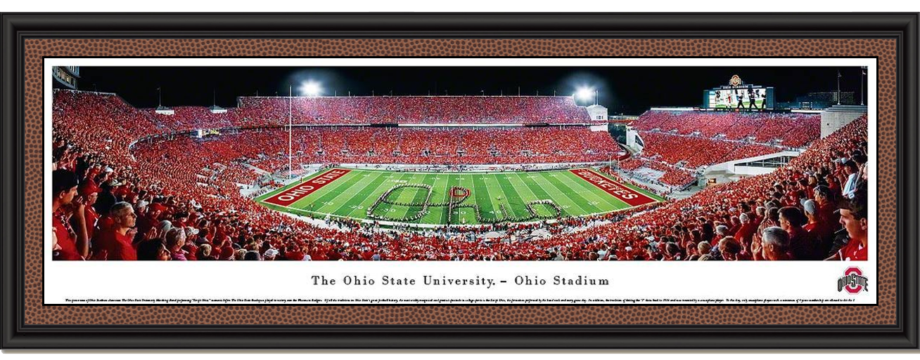 Script Ohio Football Stadium Panoramic Framed Picture