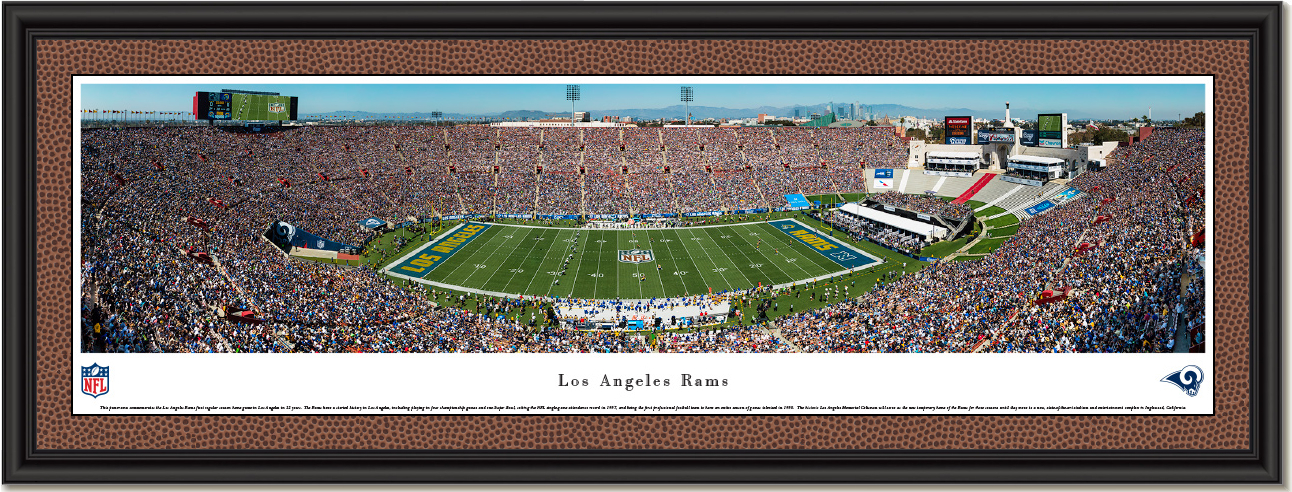 Los Angeles Rams Framed Panoramic Print - Los Angeles Memorial Coliseum