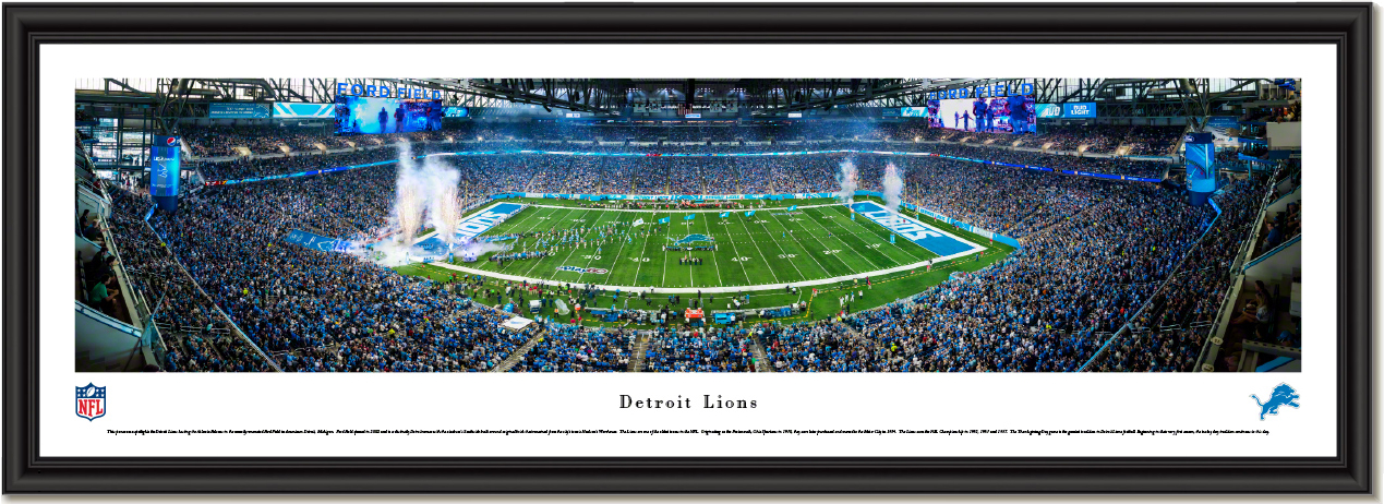 Detroit Lions Ford Field Framed Panoramic Picture