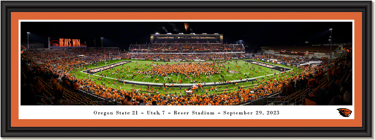 Oregon State Beavers Storming The Field - Reser Stadium - Framed Print