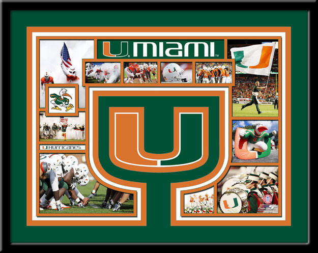 Miami Hurricanes Memories Collage Framed