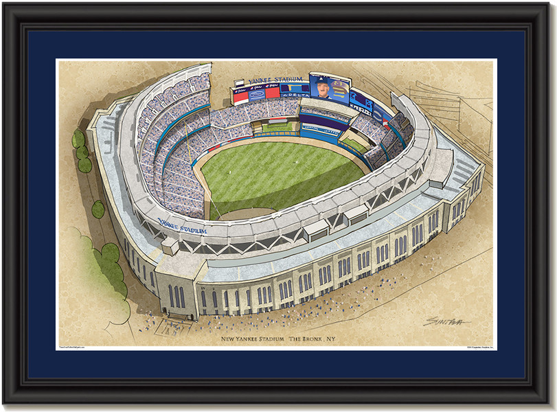 Yankee Stadium Large Framed Illustration