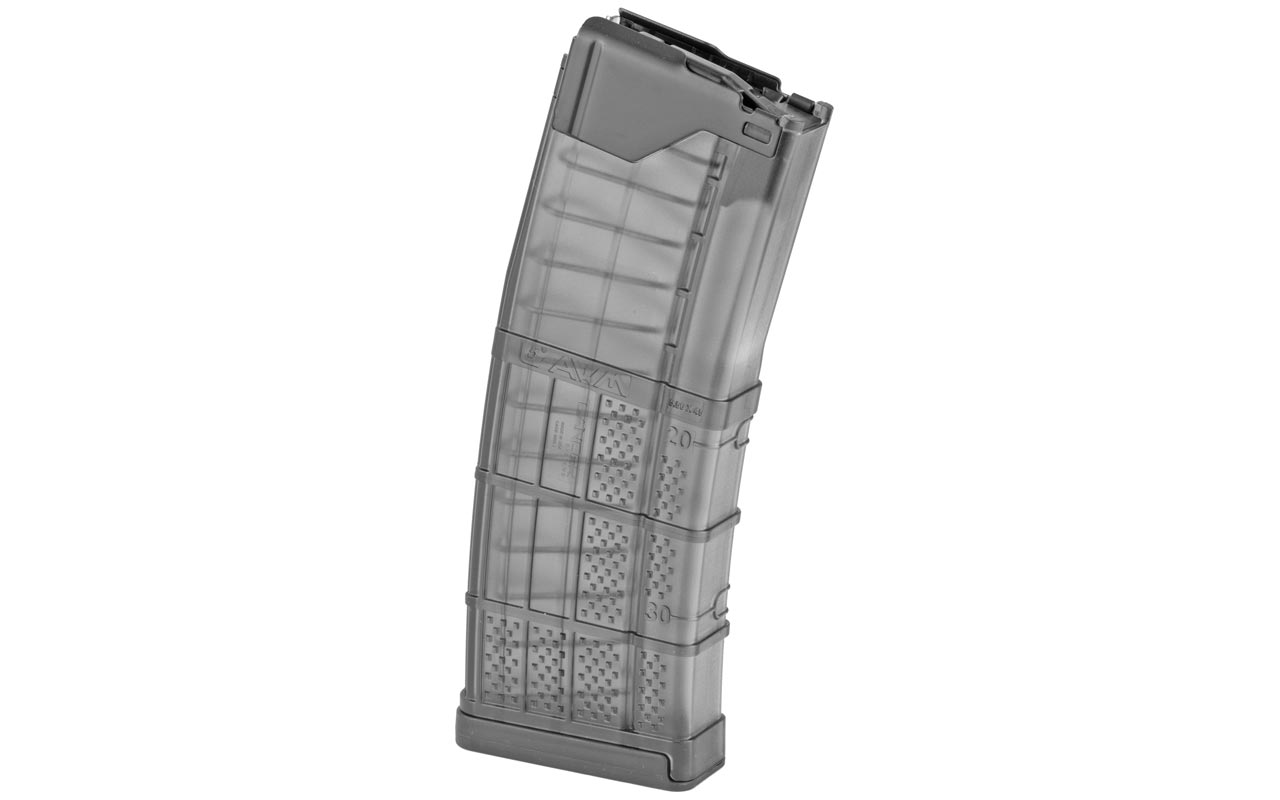 Lancer L5 Advanced Warfighter AR-15 Magazine, Translucent Smoke (30 Rounds)