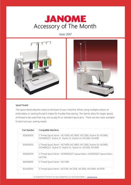 Janome 5-Thread Spool Stand (Memory Craft, Skyline Series) - Red Deer ...