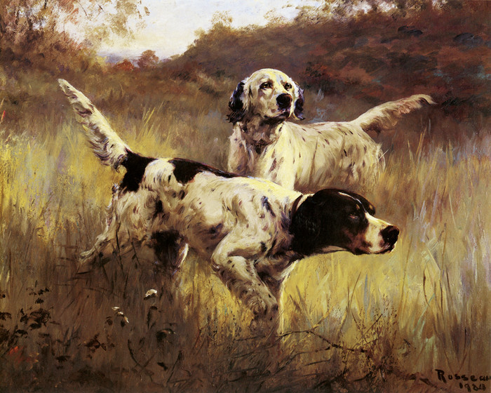 Art Prints of Setters in the Field by Percival Leonard Rosseau