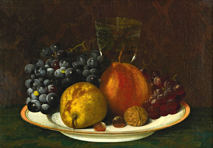 Art Prints of Peaches on a White Plate by William Mason Brown