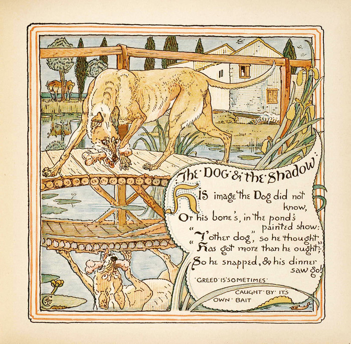 Art Prints of The Dog & the Shadow, Aesop's Fables