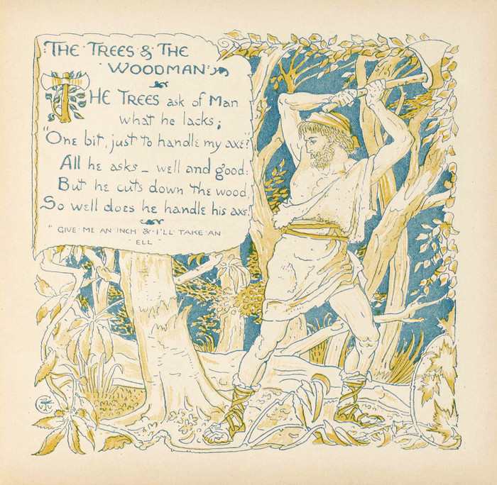 Art Prints of The Trees & the Woodman, Aesop's Fables