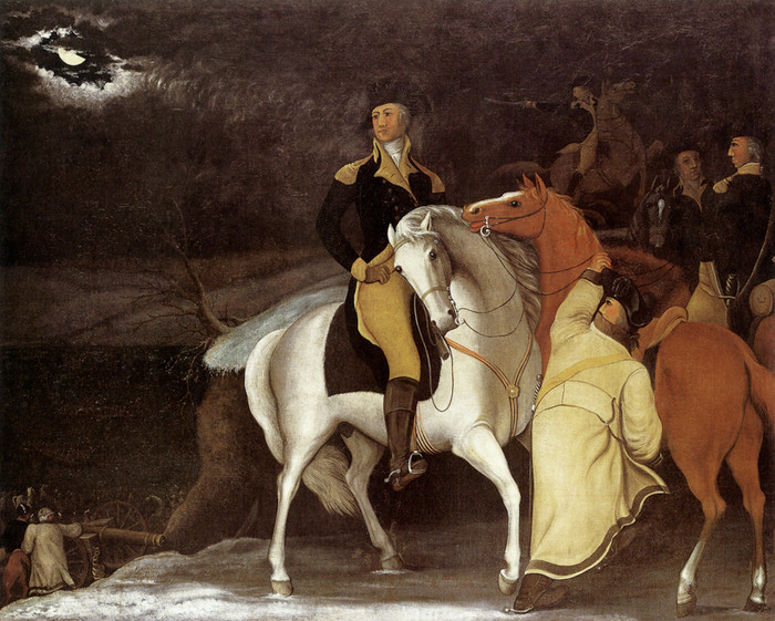 Art Prints of George Washington with Army Crossing the Delaware by ...