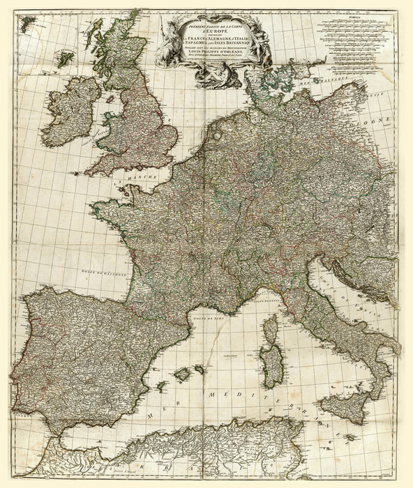 Art Prints of Europe I, 1754 by Jean Baptiste Bourguignon Anville
