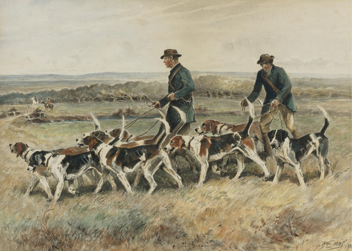 Art Prints of Walking the Hounds by John Emms
