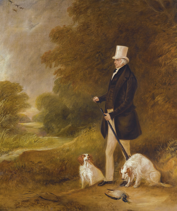 Art Prints of Sir William Mordaunt Milner with Clumber Spaniels by John ...
