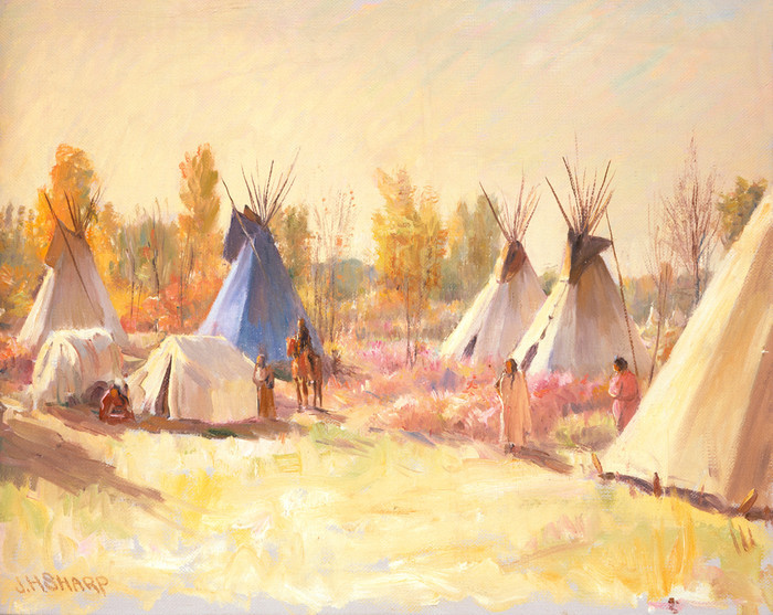 Art Prints of The Blue Teepee by Joseph Henry Sharp