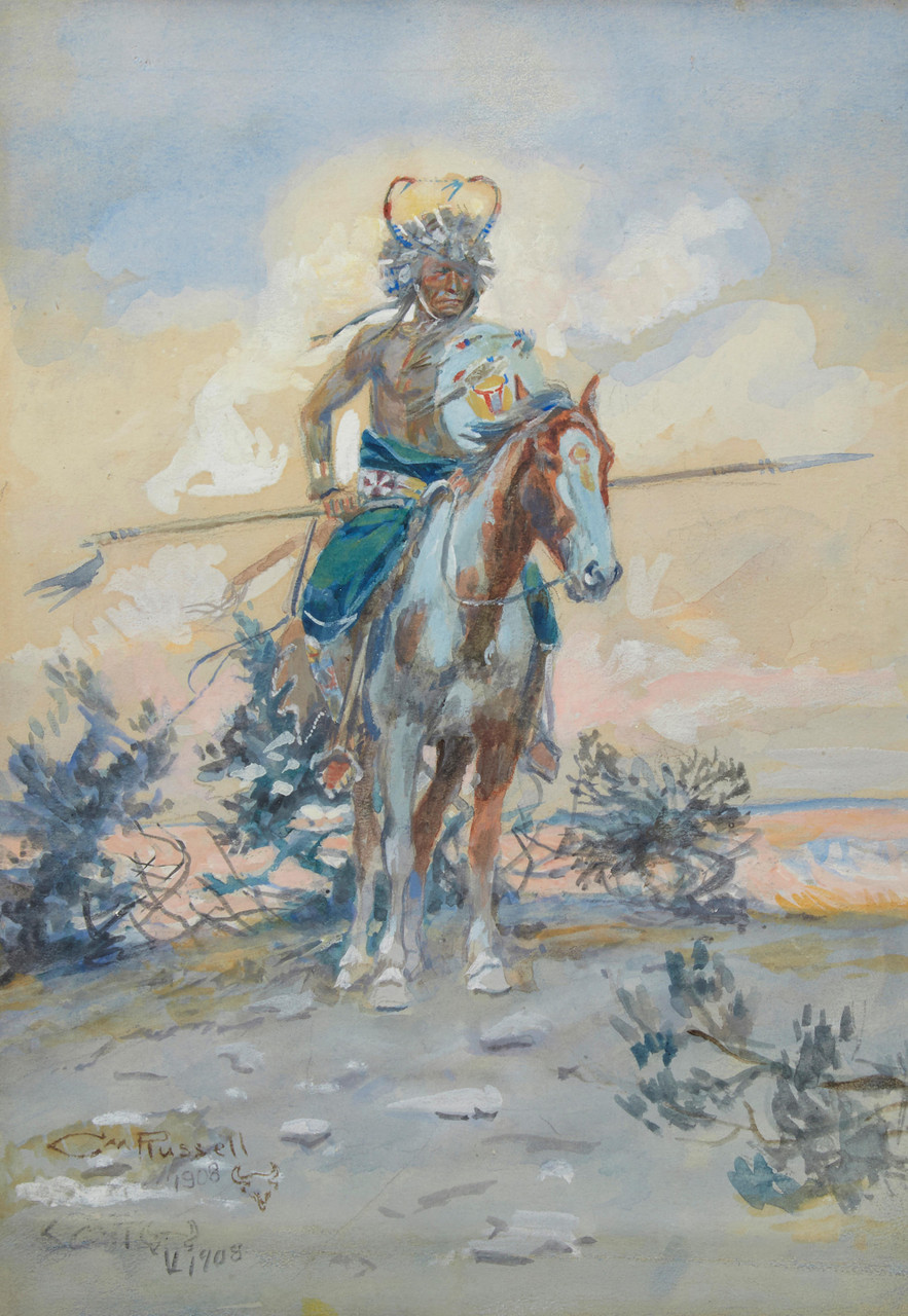 Art Prints of A Cheyenne Warrior by Charles Marion Russell