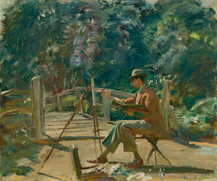 Art Prints of Maurice Codner Sketching at Wiston by Alfred James Munnings
