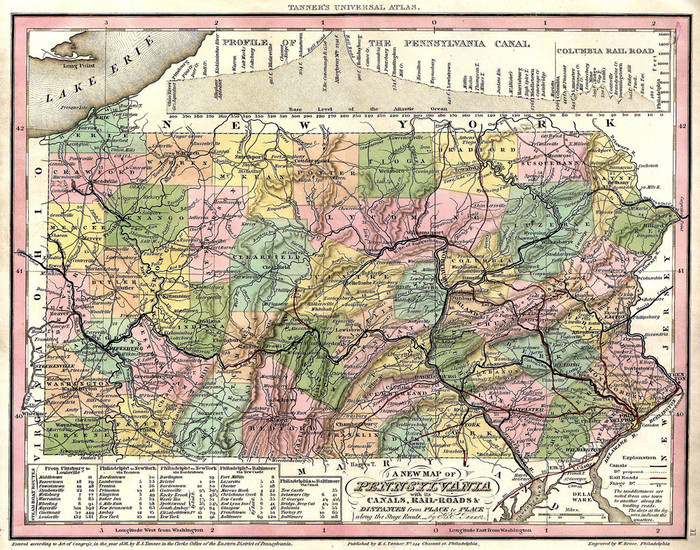 Art Prints of Counties of Pennsylvania, 1791, Bucks County Vintage Map