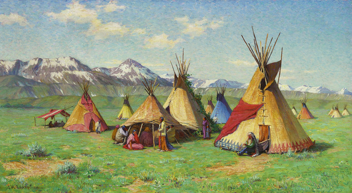 Art Prints of The Blue Teepee by Joseph Henry Sharp