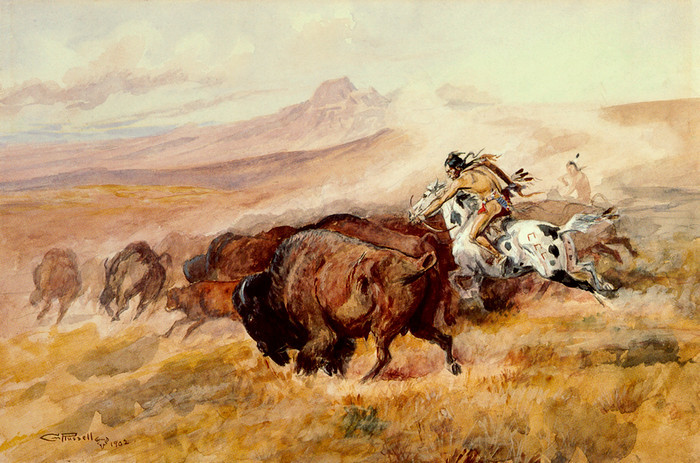 Art Prints of Buffalo Hunt by Charles Marion Russell