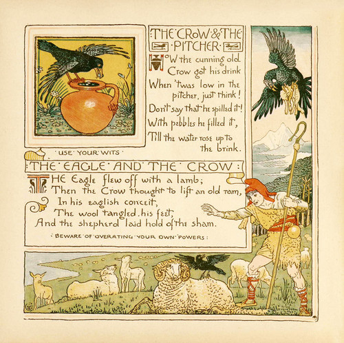 Art Prints of Crow & the Pitcher & Eagle & the Crow, Aesop's Fables