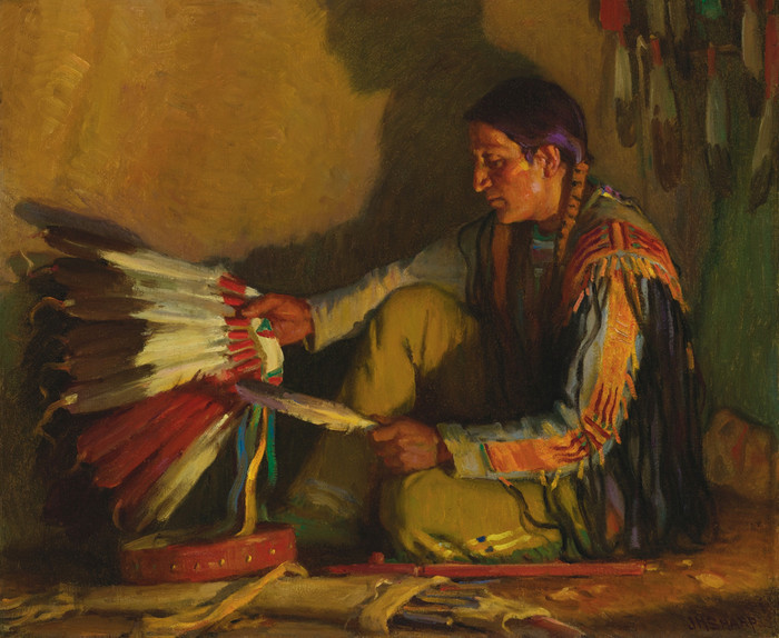 Art Prints of The War Bonnet by Joseph Henry Sharp