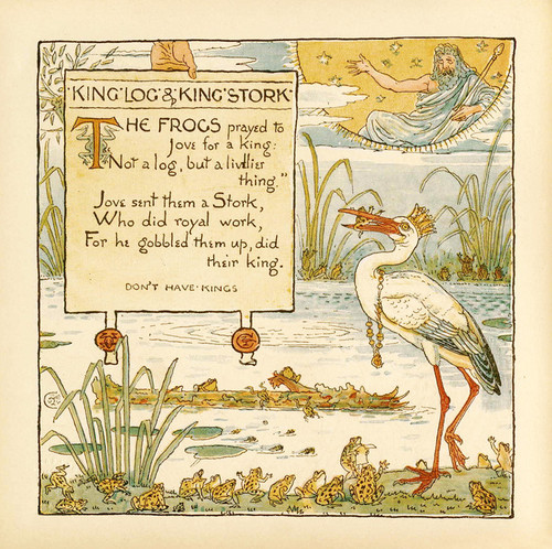 Art Prints of King Log & King's Stork, Aesop's Fables