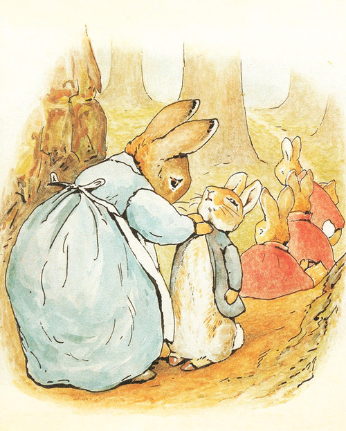 Art Prints of Mrs. Rabbit says Goodbye & no Mischief to Peter by ...