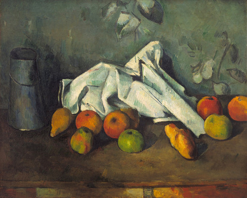 Art Prints of Still Life with Milk Jug & Apples by Paul Cezanne