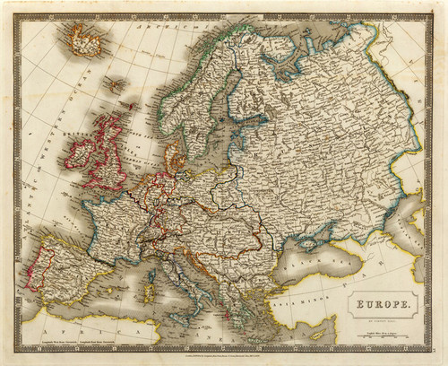 Art Prints of Europe, 1828 by S. Hall