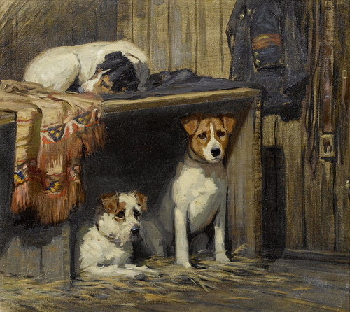 Art Prints of Ready & Waiting, Fox Terriers by Samuel Fulton
