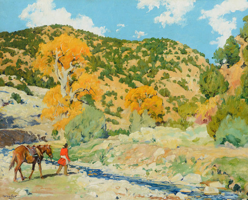 Art Prints of Crossing the Creek by Walter Ufer