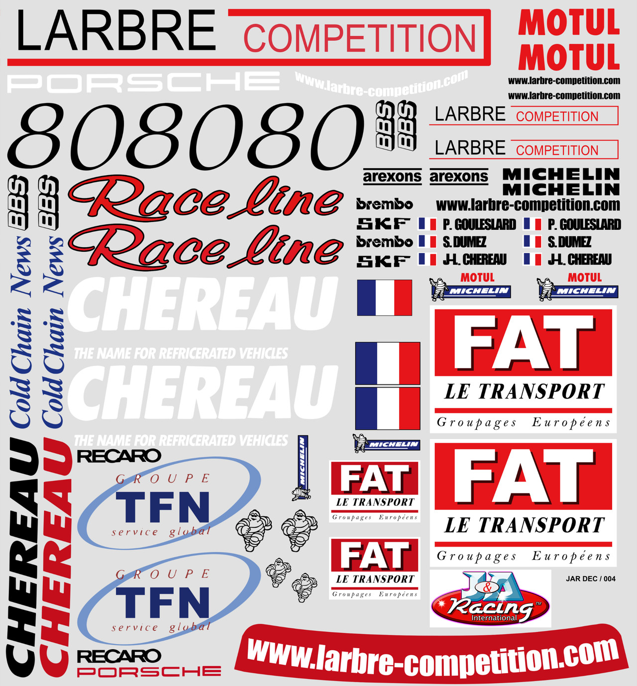 Rc car Decals body shell J&A Porsche GT2 1/5 Scale 465mm Sheet 004 ...