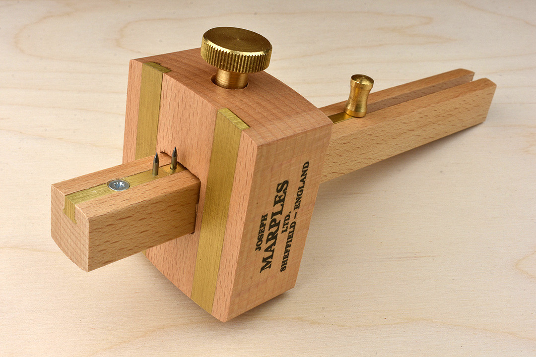 Marples Beech Pull Slide Mortice Gauge | Plated Head Brass Screw