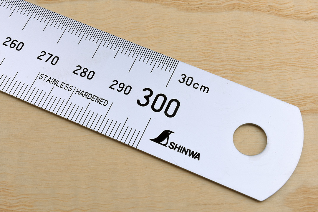 Shinwa Stainless Rule Chrome H-201A 150mm/6
