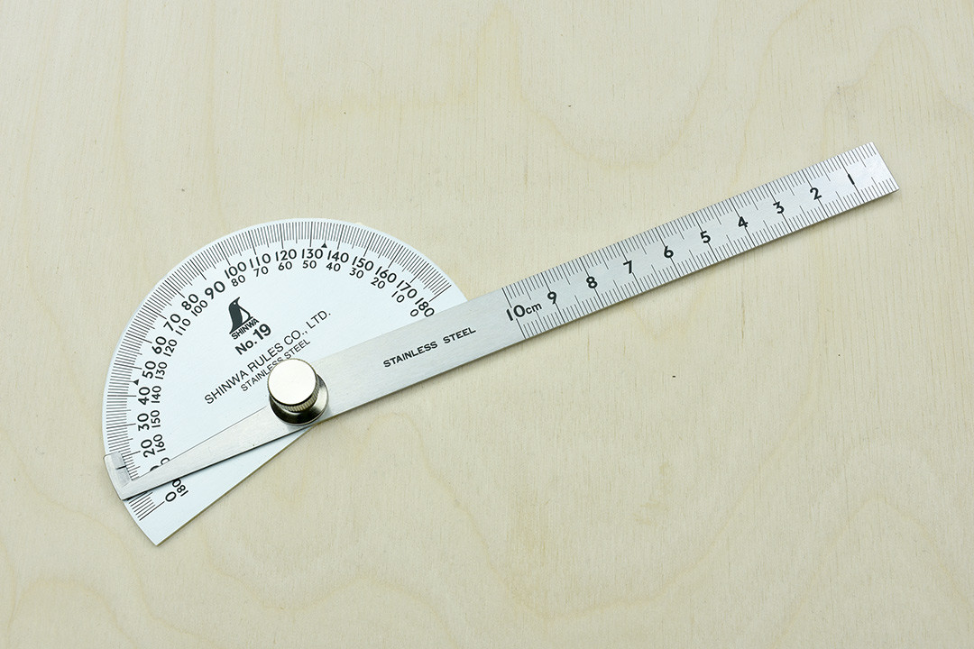 Shinwa Protractor No.19 Hard Chrome Finish Ø90 100mm | Workshop Heaven