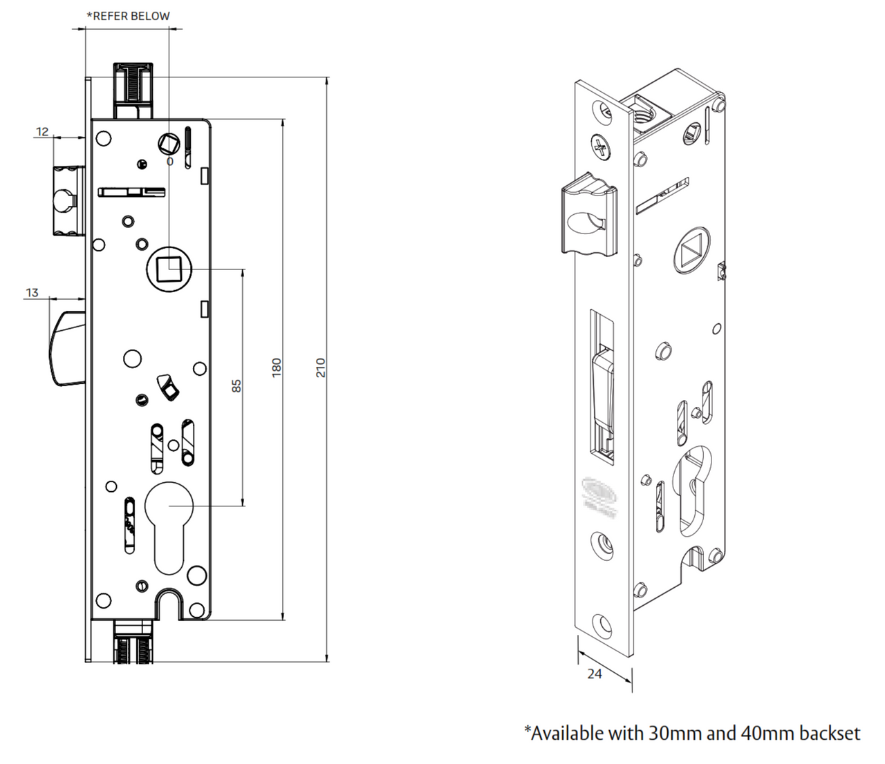 Lockwood Induro 4-Point Hinged Door Mortice Locks - LW7230S / LW7230L ...