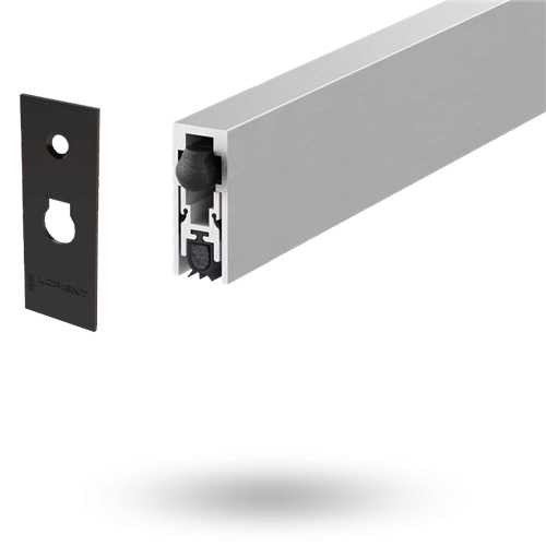 Lorient LAS8001 Mortice Drop Seal Square End Plate Silver & Black
