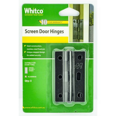 Whitco Stepped Security Door Hinge – Fixed Pin Safety Hinge (Box of 3)