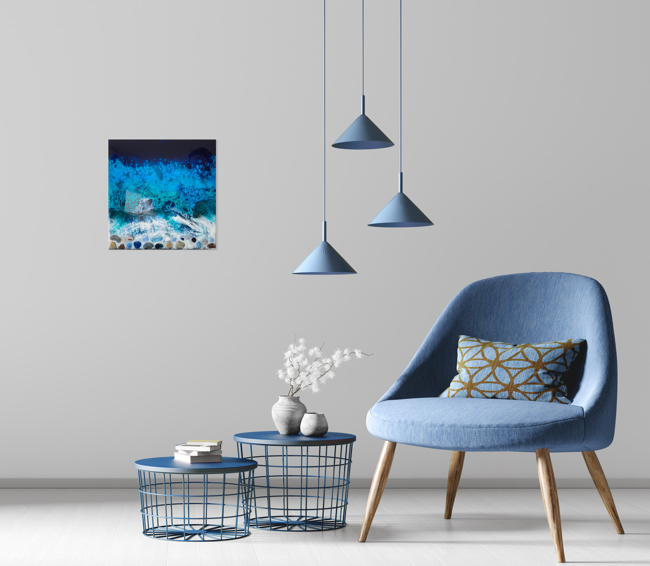 Resin Ocean seaside Pebble effect