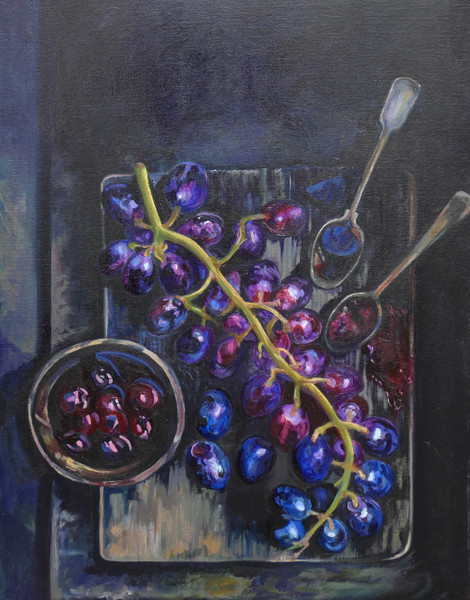 Grapes and Spoons - Hannah Bruce Art