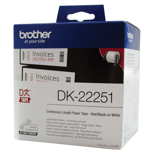 WHITE CONTINUOUS PAPER ROLL 62MM X 15.24M (WITH BLACK/RED PRINT ...