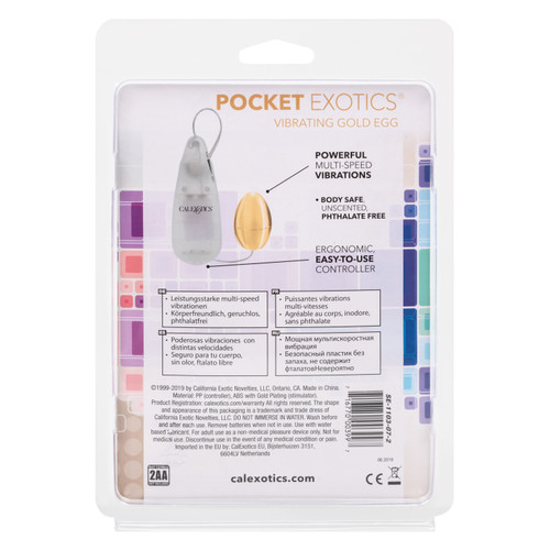 SE-1103-07-2 Pocket Exotics® Vibrating Gold Egg